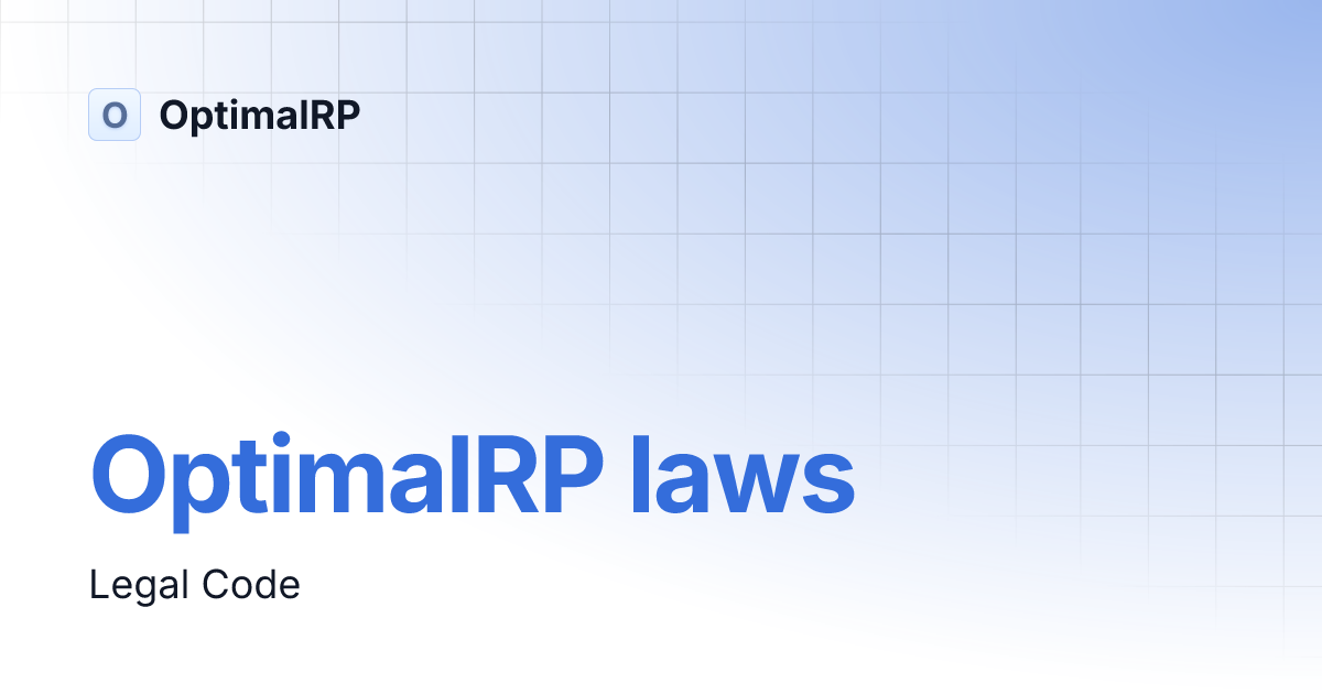 OptimalRP laws | OptimalRP