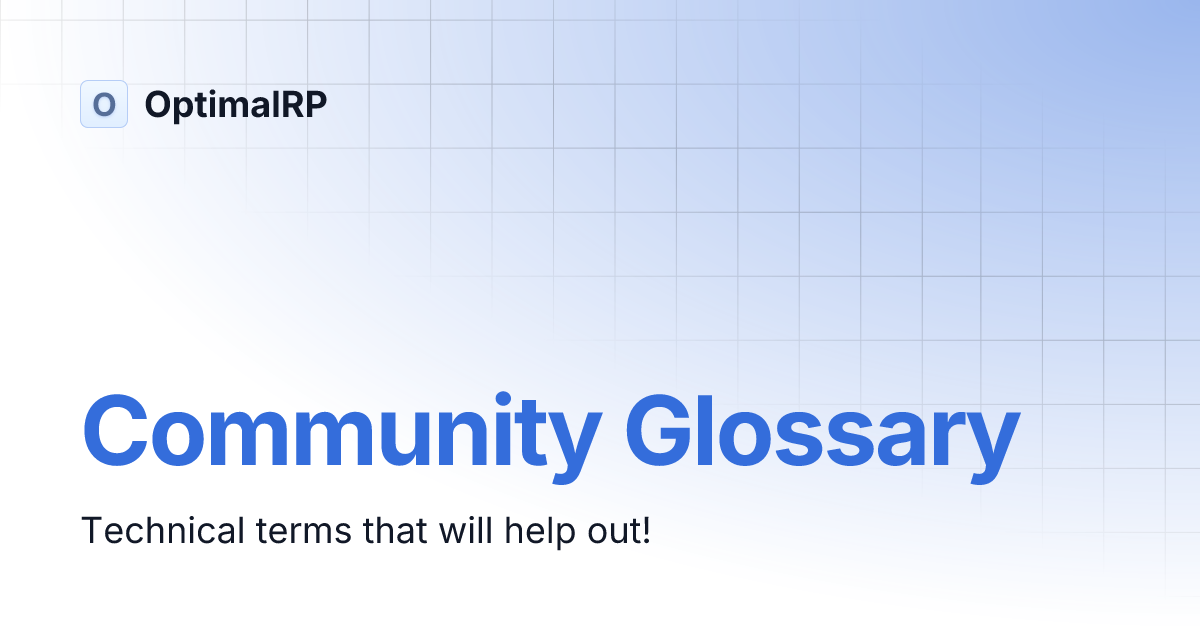 Community Glossary | OptimalRP
